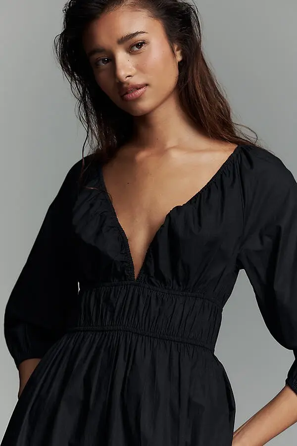 Rails Paio Cotton V-neck Midi Dress