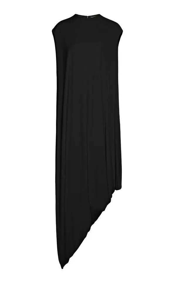 TOM FORD Impossible Draped Crepe Jersey Long Top - Black