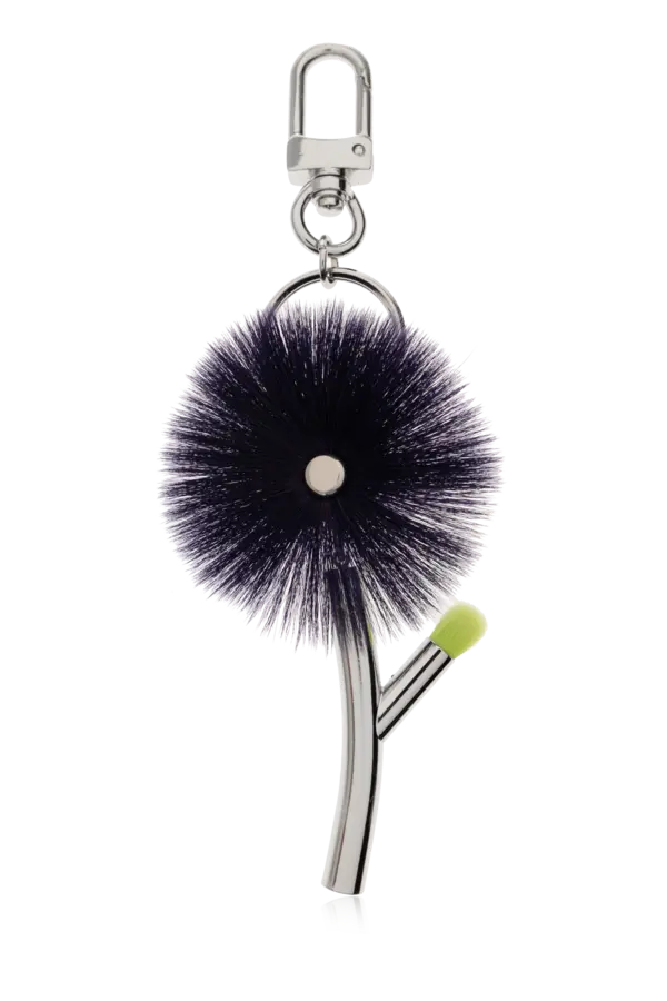 Issey Miyake Floral Motif Keychain - Navy Blue
