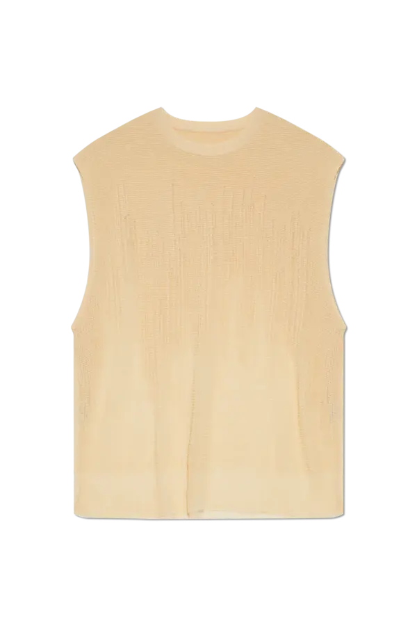 Issey Miyake Fine Knit Sleeveless Top - Beige