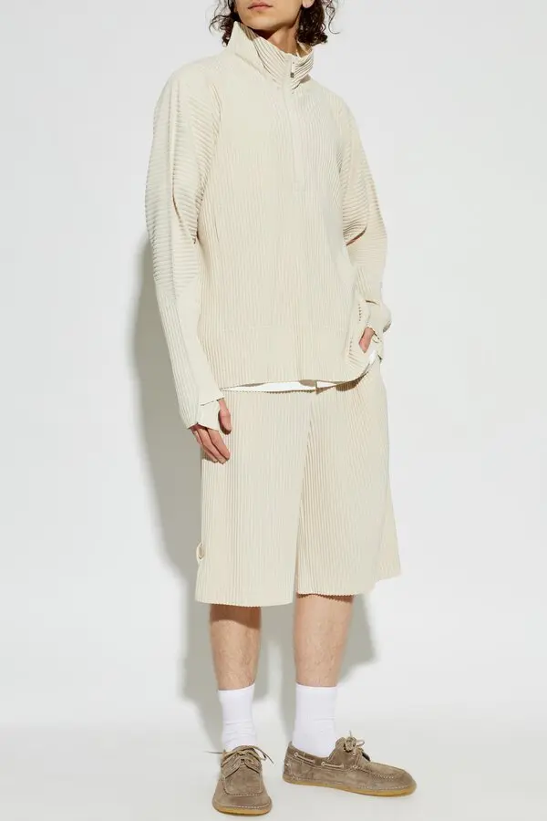 Issey Miyake Pleated Sweatshirt - Cream