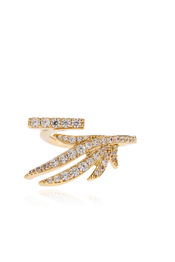 FERRAGAMO Ring With Shimmering Crystals - Gold