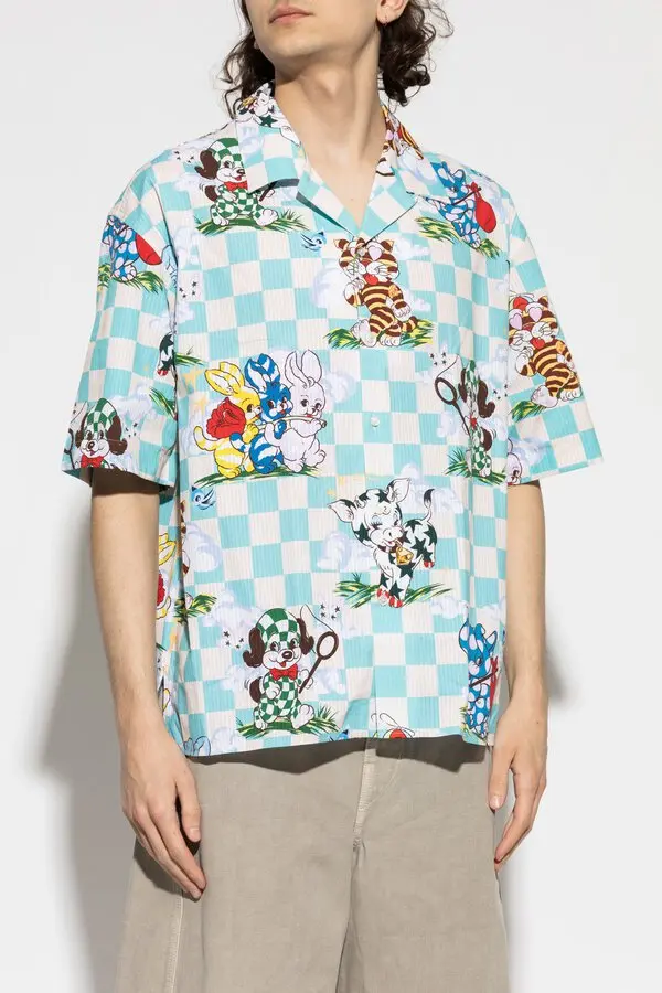 Kenzo Shirt With Print - Light Blue