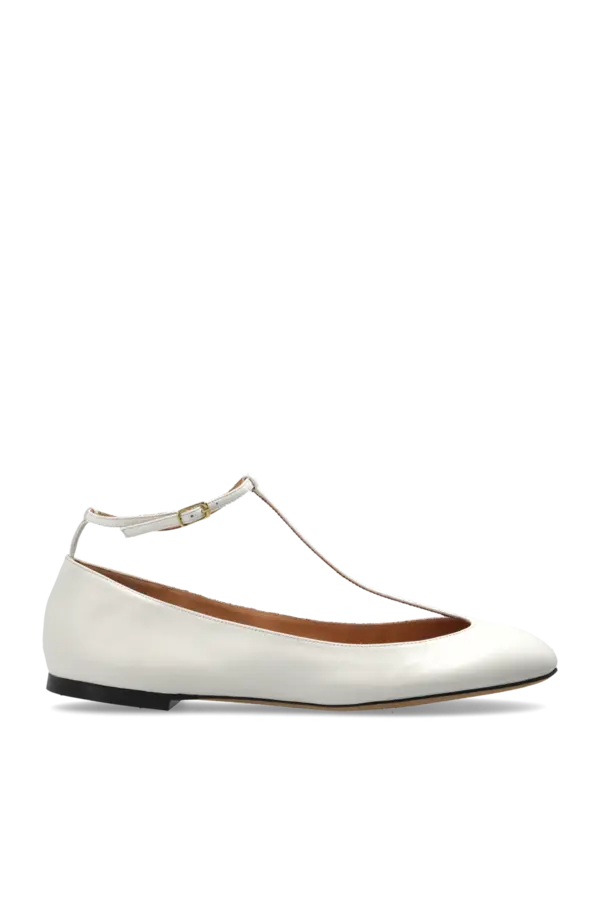 ODISSI Leather Ballet Flats - Cream