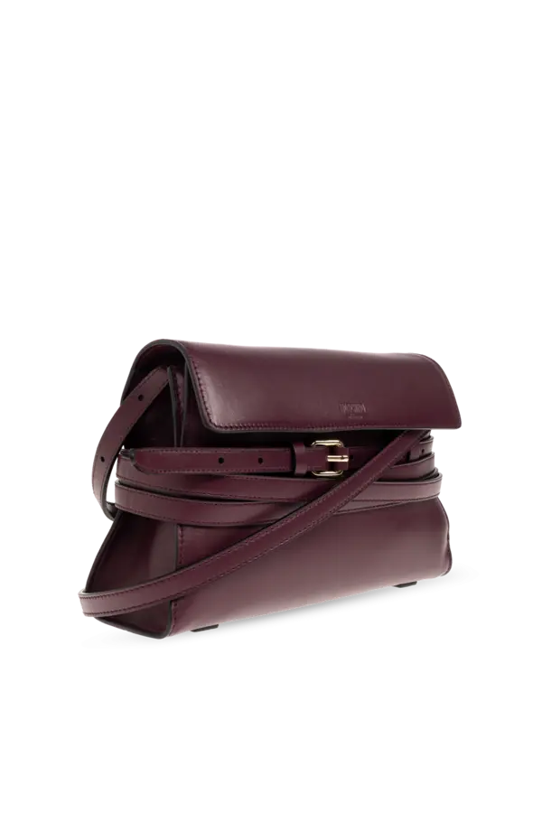 Moschino Shoulder Bag With Tie Detail - Burgundy