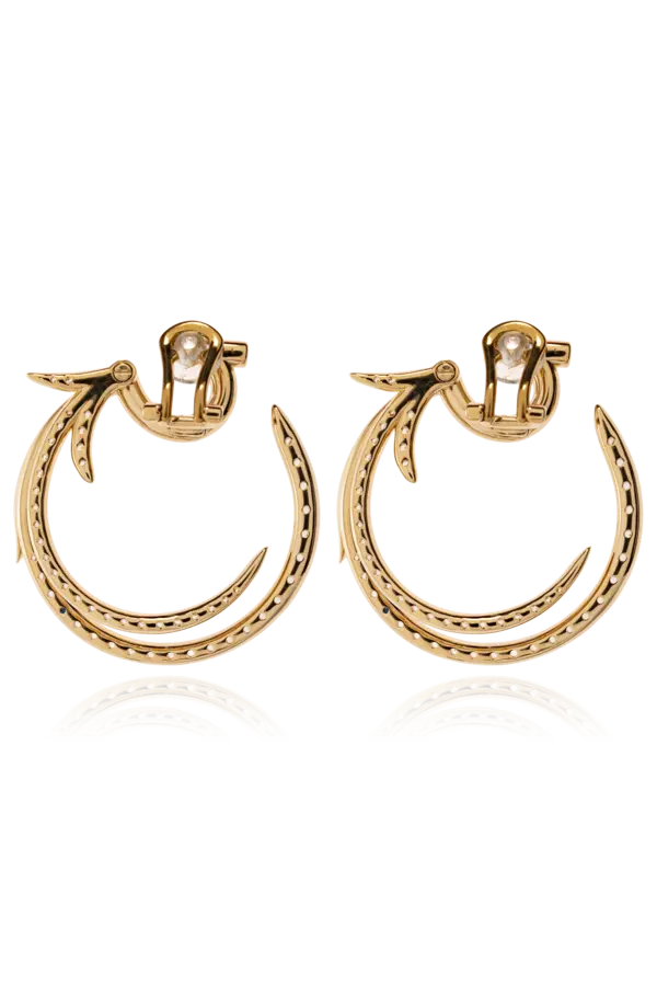FERRAGAMO Round Clip-on Earrings With Crystals
