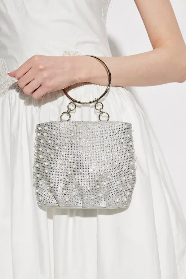 Rodo Handbag With Pearl And Mesh Detailing