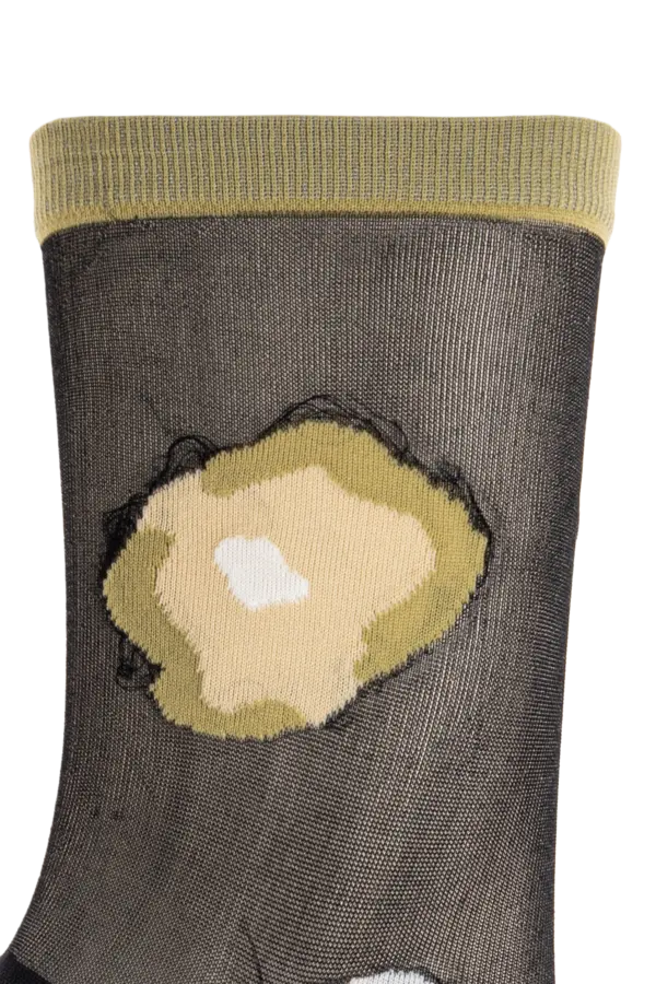 Issey Miyake Mesh Socks With Appliqué Detail