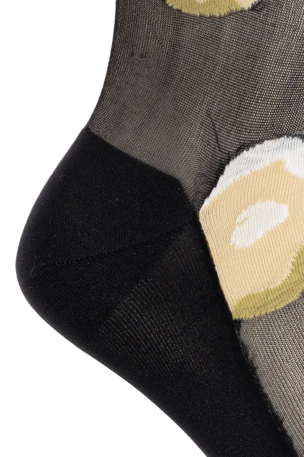 Issey Miyake Mesh Socks With Appliqué Detail