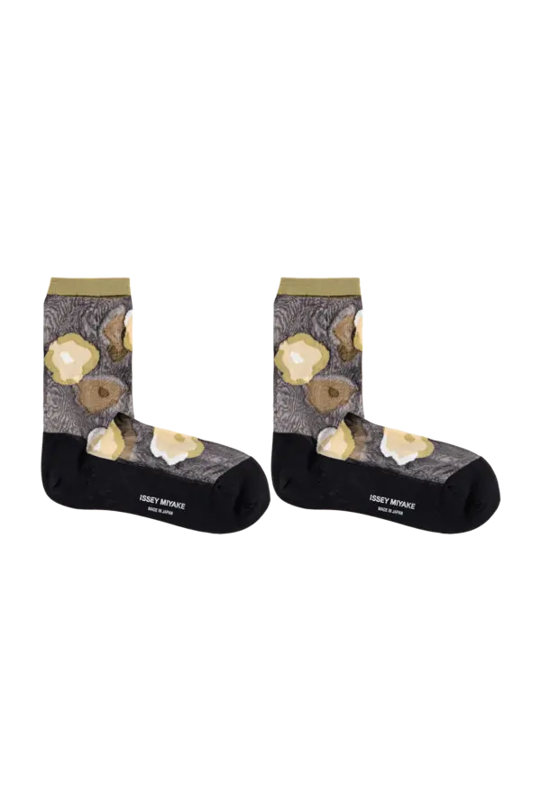 Issey Miyake Mesh Socks With Appliqué Detail