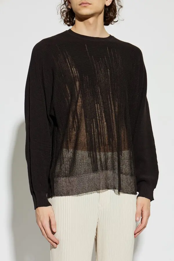 Issey Miyake Crew Neck Knit Sweater
