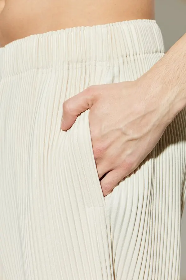 Issey Miyake Pleated Shorts - Cream