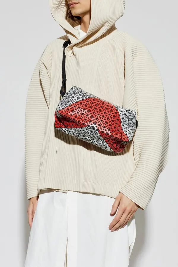 Issey Miyake Geometric Panel Shoulder Bag With Heart Motif