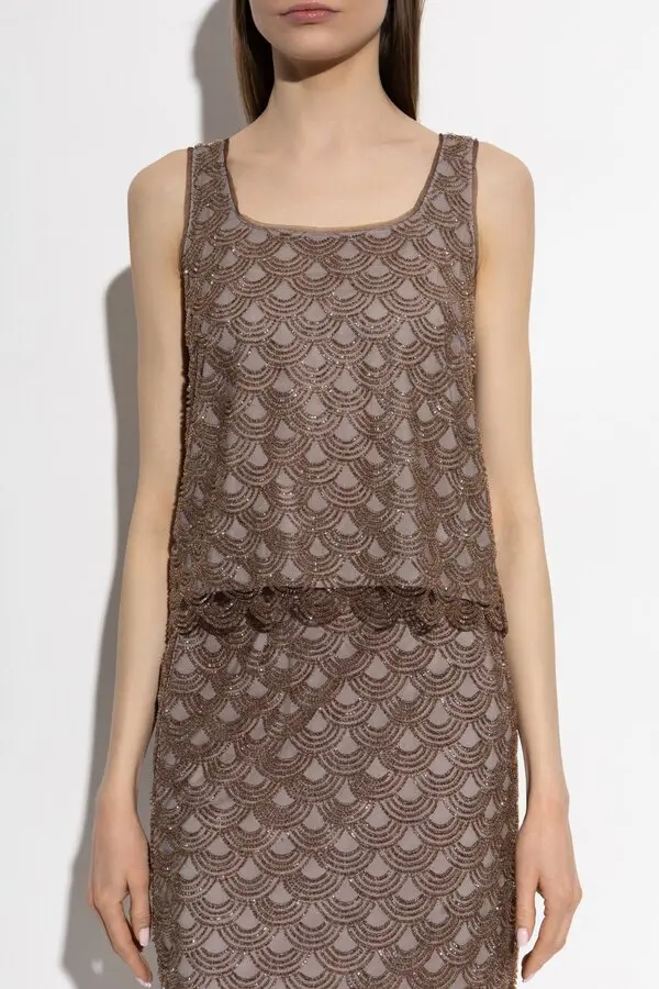 ROTATE BY BIRGER CHRISTENSEN Sequin Embellished Top