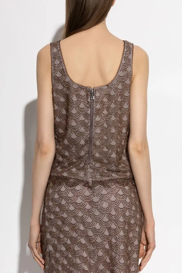 ROTATE BY BIRGER CHRISTENSEN Sequin Embellished Top