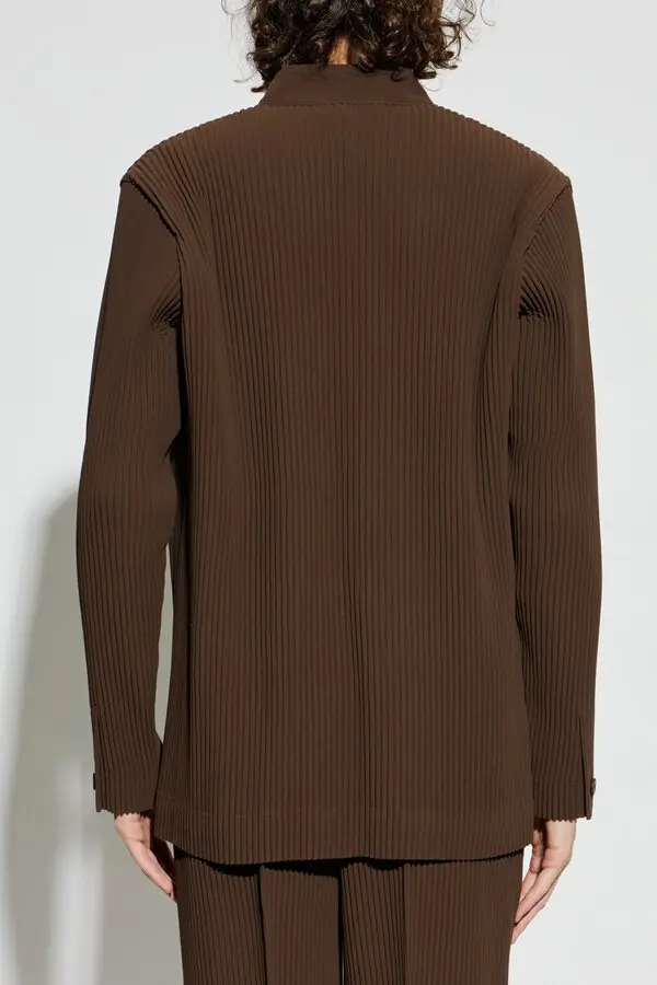 Issey Miyake Pleated Blazer - Brown