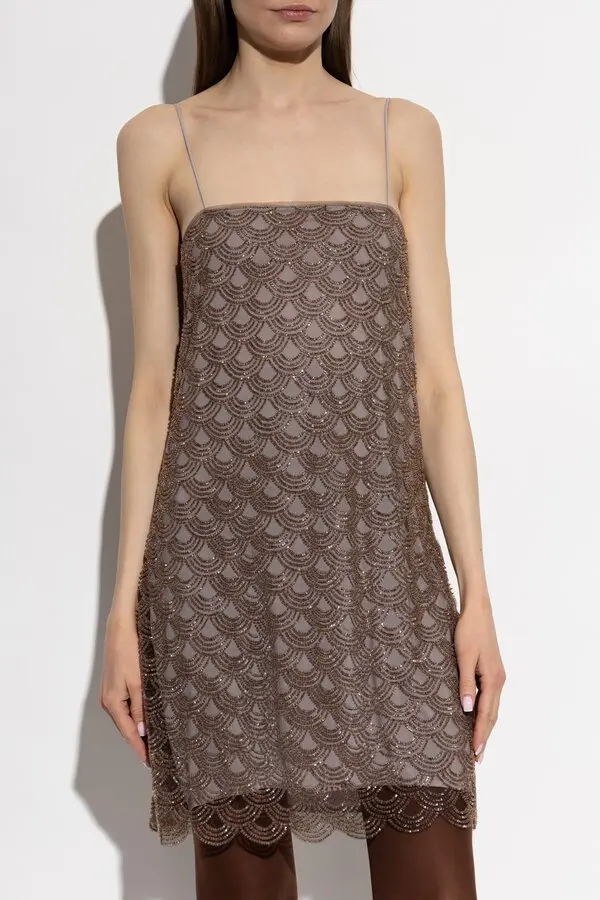 ROTATE BY BIRGER CHRISTENSEN Sequin Mini Dress - Brown