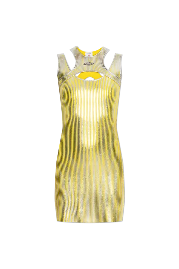 Casablanca Short Fitted Dress - Yellow