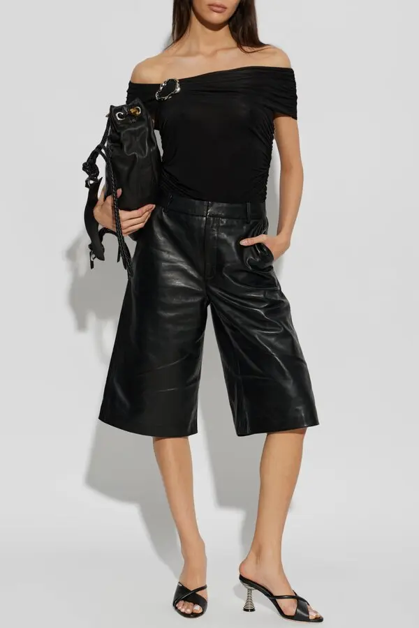 Rodo Leather Heeled Mules - Black