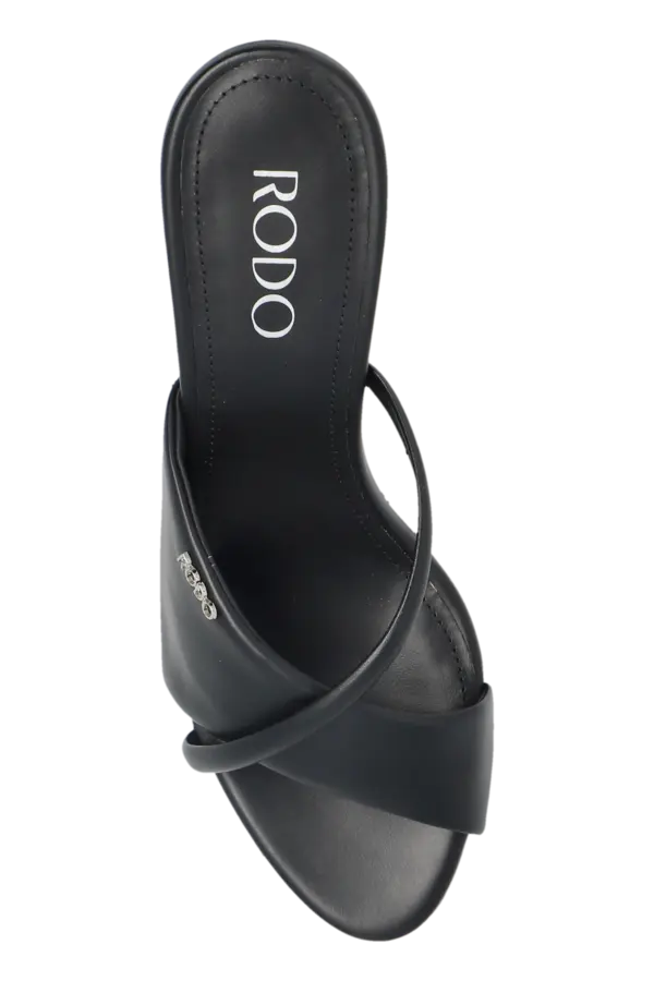 Rodo Leather Heeled Mules - Black