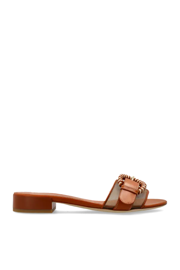 Rodo Leather Slides - Brown
