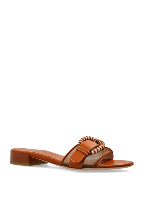 Rodo Leather Slides - Brown