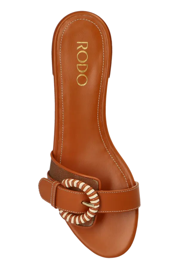 Rodo Leather Slides - Brown