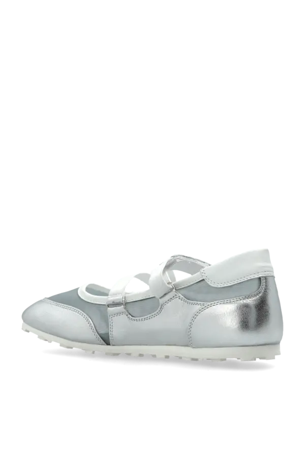 Marni Ballet Flats With Logo Patch - Silver