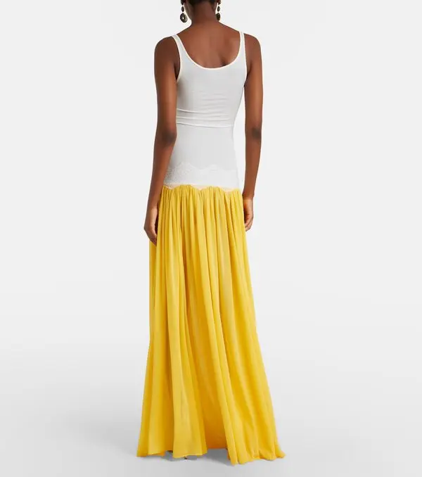 Christopher Esber Verner Cutout Lace-trimmed Jersey Maxi Dress - White