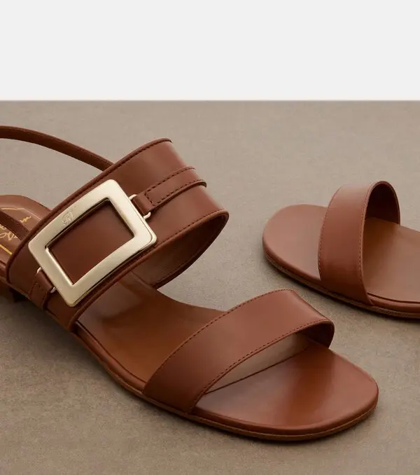 ROGER VIVIER Belle Vivier Leather Slingback Sandals