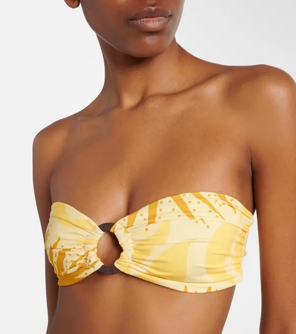 CALA DE LA CRUZ Sandra Printed Bikini Top - Yellow
