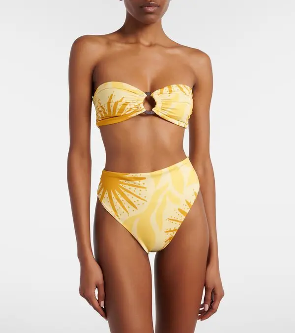CALA DE LA CRUZ Sandra Printed Bikini Top - Yellow