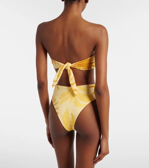 CALA DE LA CRUZ Sandra Printed Bikini Top - Yellow