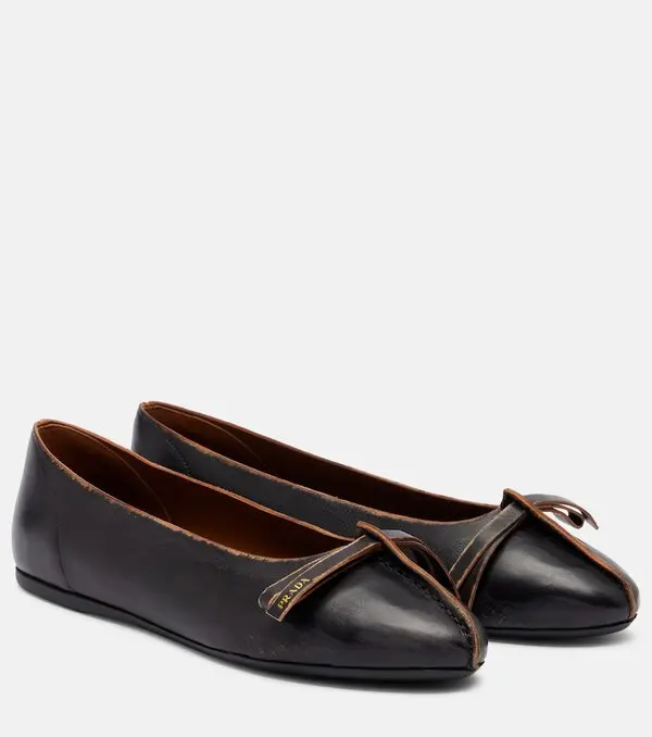 Prada Leather Ballet Flats