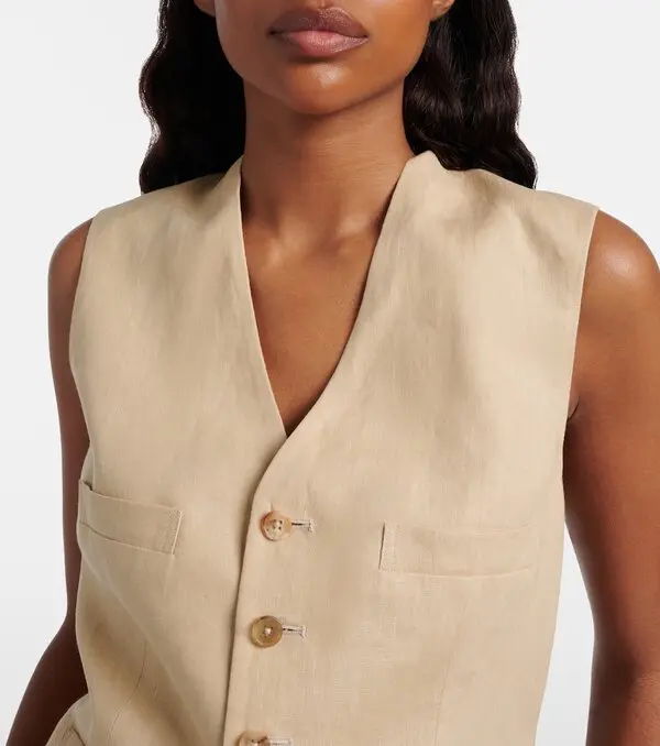 Ralph Lauren Jaiden Linen Vest - Beige