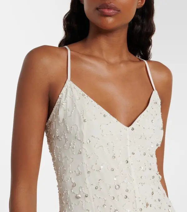 Staud Embellished Mini Dress - White