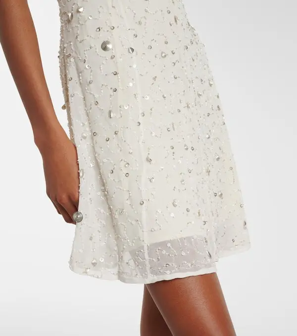 Staud Embellished Mini Dress - White
