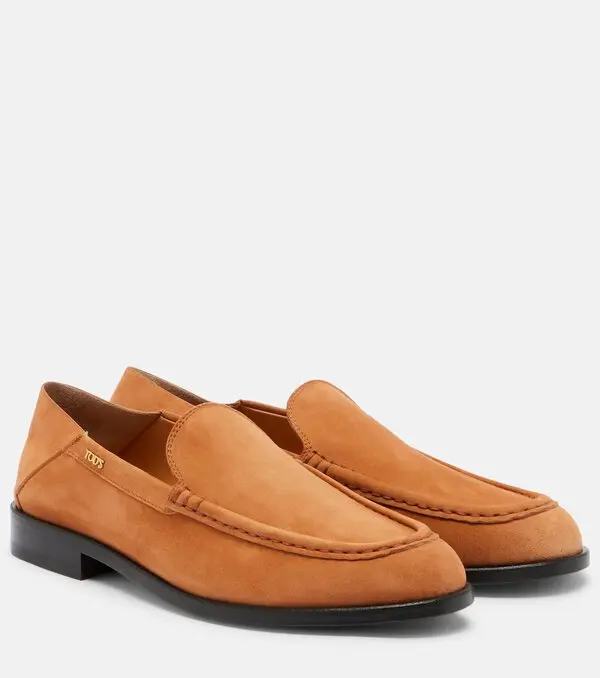TOD'S Suede Almond Toe Loafers Cuoio Chiaro