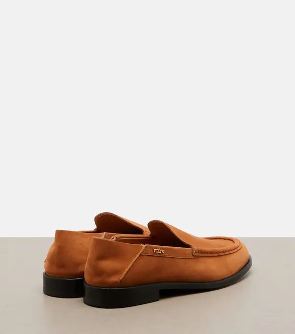 TOD'S Suede Almond Toe Loafers Cuoio Chiaro