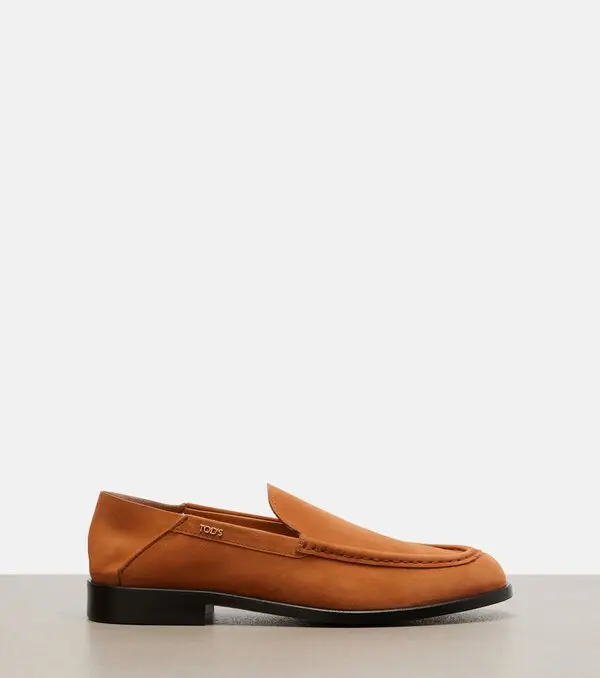 TOD'S Suede Almond Toe Loafers Cuoio Chiaro