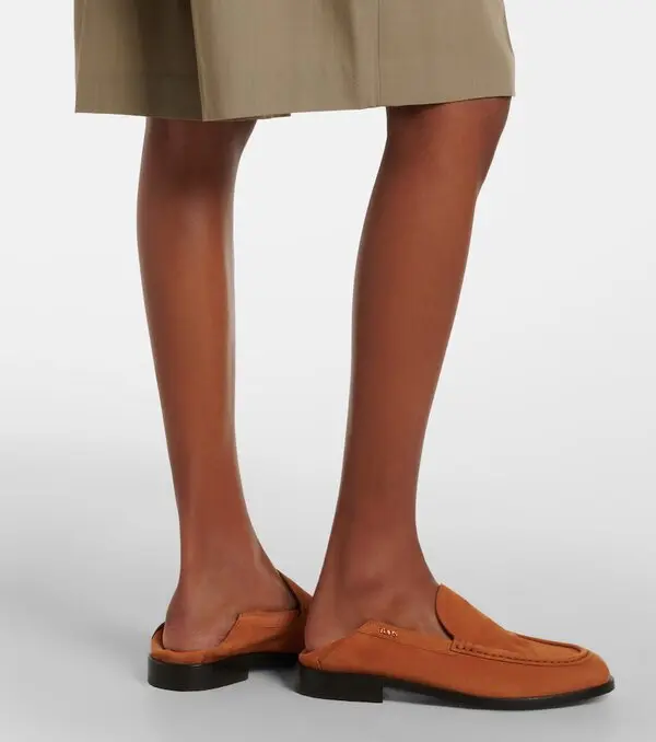 TOD'S Suede Almond Toe Loafers Cuoio Chiaro