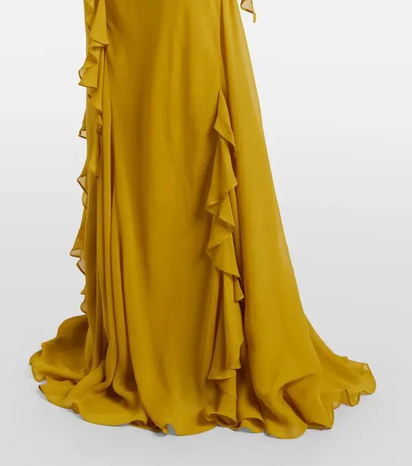 DE LA VALI Mayara Ruffled Georgette Gown