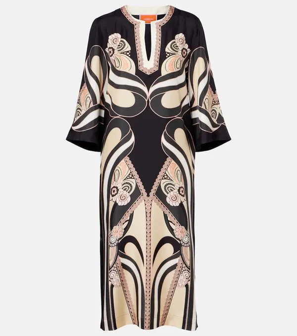 La DoubleJ Printed Silk Twill Kaftan