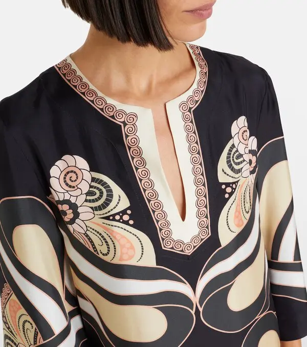 La DoubleJ Printed Silk Twill Kaftan