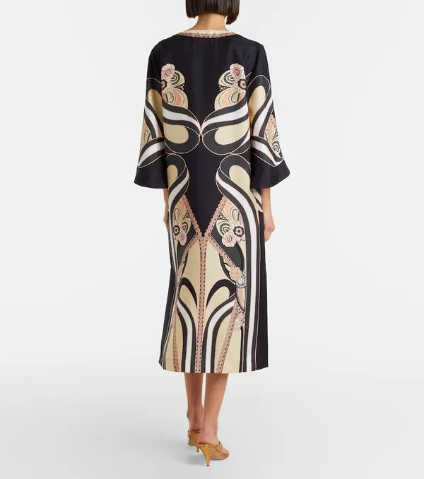 La DoubleJ Printed Silk Twill Kaftan