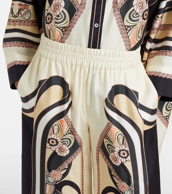 La DoubleJ Printed Silk Palazzo Pants
