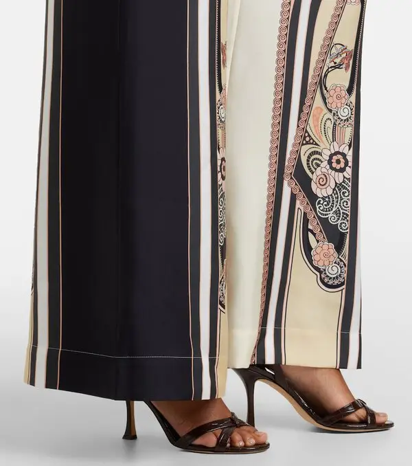 La DoubleJ Printed Silk Palazzo Pants