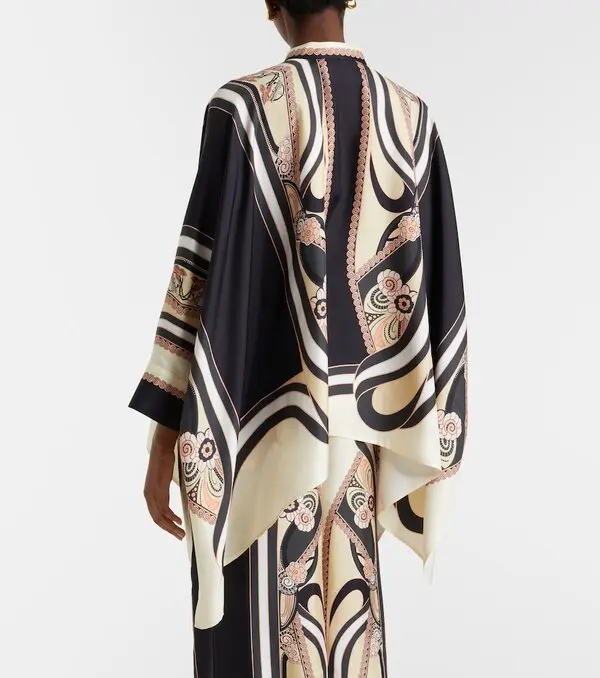 La DoubleJ Printed Silk Twill Shirt - Beige