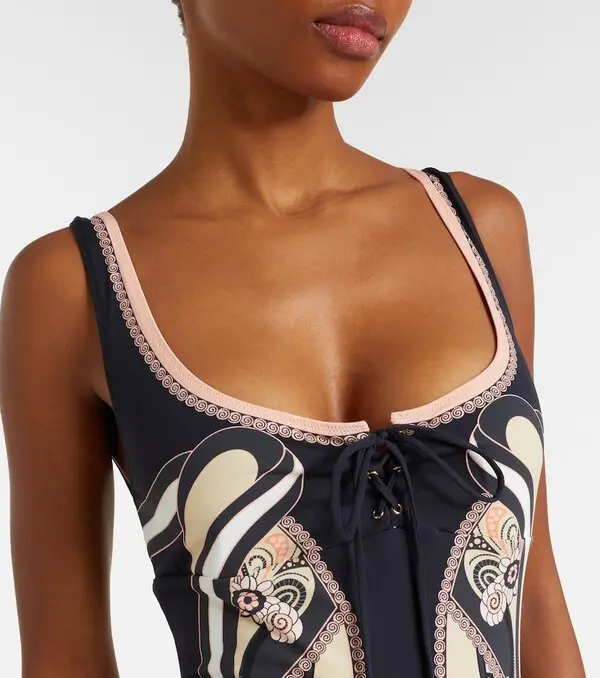 La DoubleJ Sunset Printed Swimsuit - Black