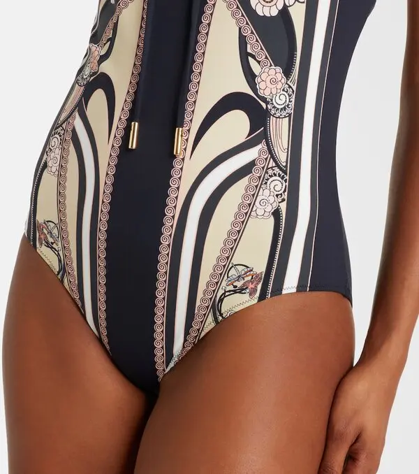 La DoubleJ Sunset Printed Swimsuit - Black